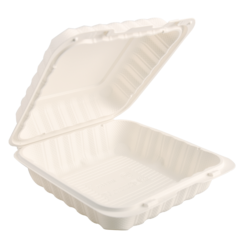 Biodegradable Takeout Food Hinged Lid Containers [6 Sizes Available ...